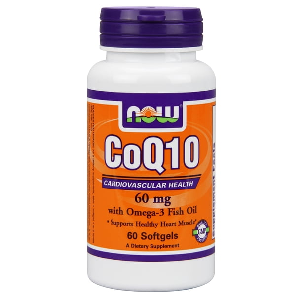 Now Foods CoQ10 60 mg with Omega 3 Fish Oil - 60 Softgels - Walmart.com