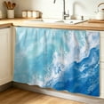 Blue Ombre Ocean Cabinet Curtains for Kitchen 28"Wx51"L, Teal Blue ...