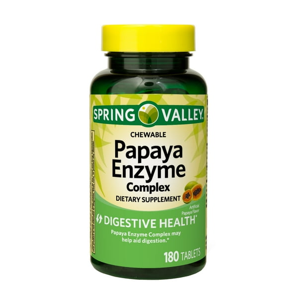 Spring Valley Papaya Enzyme Complex Chewable Tablets Dietary Supplement ...