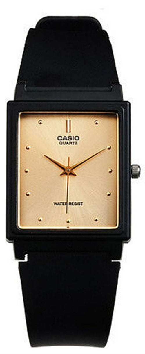 Casio Men's Analog Quartz Gold Tone Dial Black Resin Watch MQ38-9A - Walmart.com