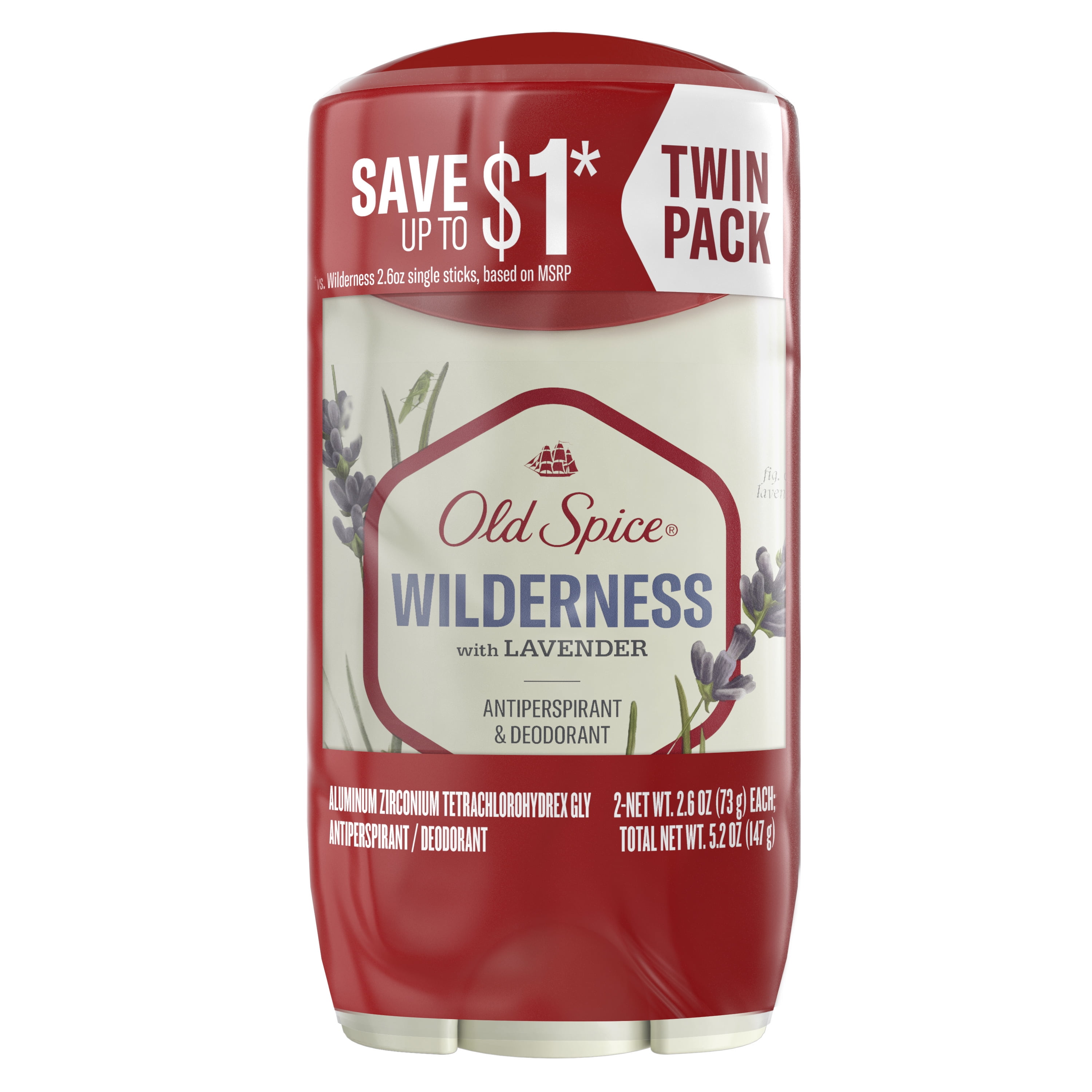 Old Spice Men's Antiperspirant & Deodorant Wilderness with Lavender, 2. ...