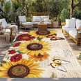 Outdoor Rug 5x7 ft Butterfly Sunflower Waterproof Outdoor Patio Rug Mat ...