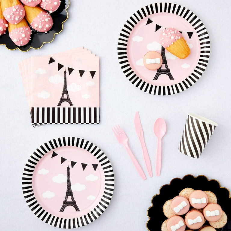 Paris Birthday Party Plates Paris Theme Party Supplies With