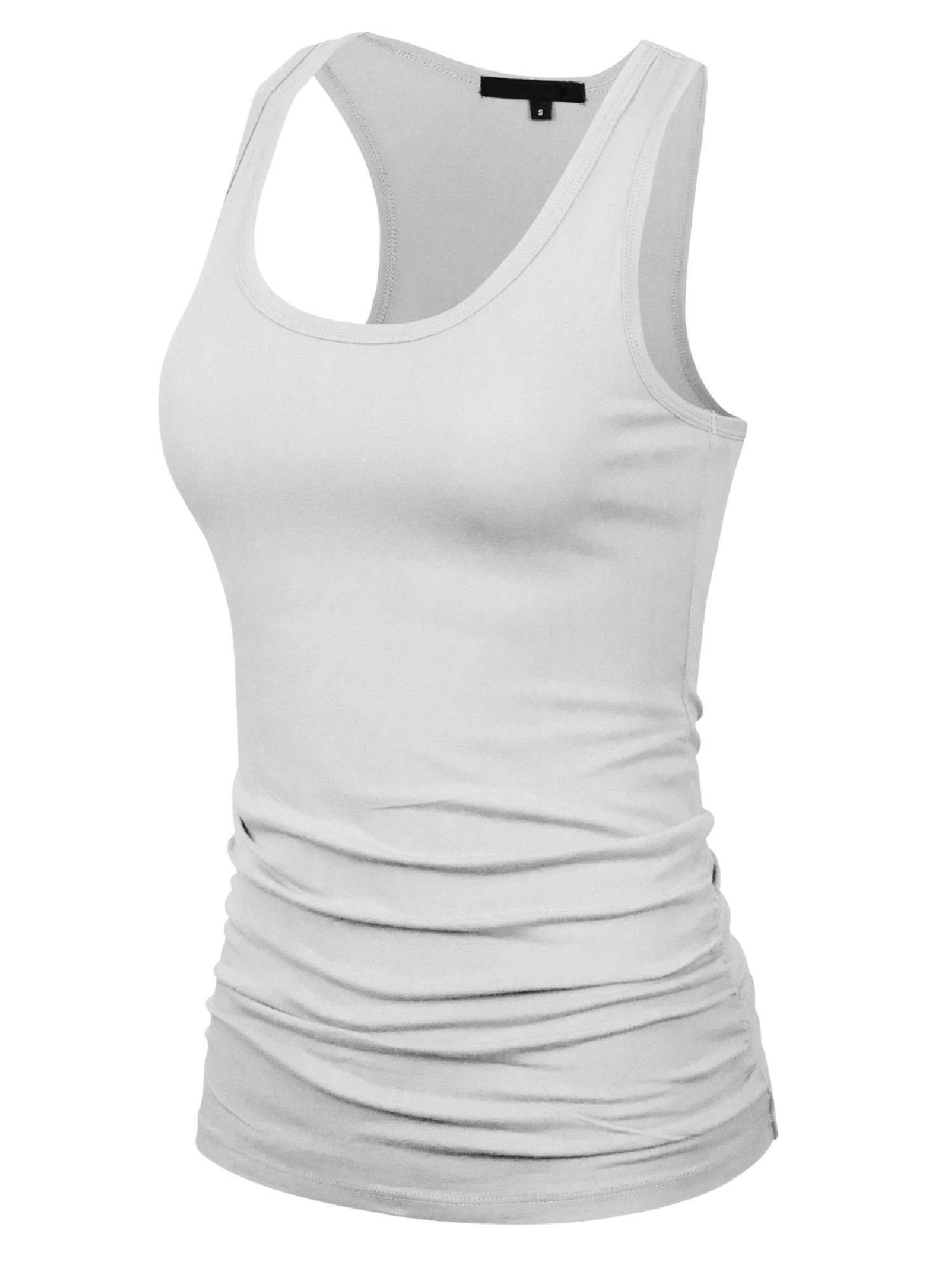 Made by Olivia Women's Casual Basic Sleeveless Racerback Tank Top ...