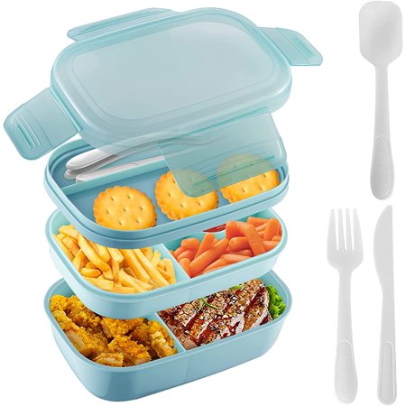 Bail Bento Box Adult Lunch Box. 3 Stackable Bento Lunch Containers for ...