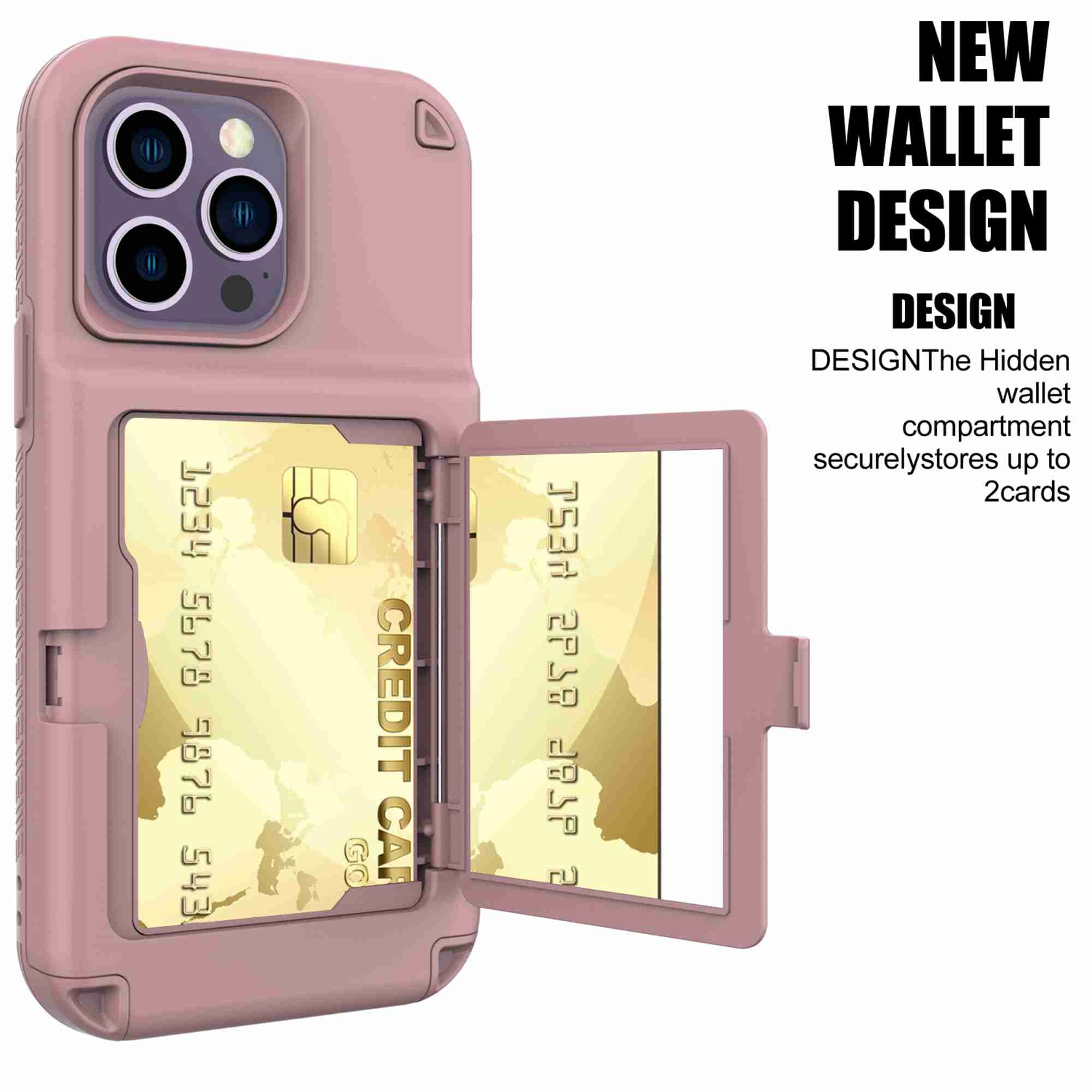 Mantto for iPhone 14 Pro Max Case, Wallet Credit Card Holder Case, Shockproof Heavy-Duty ...