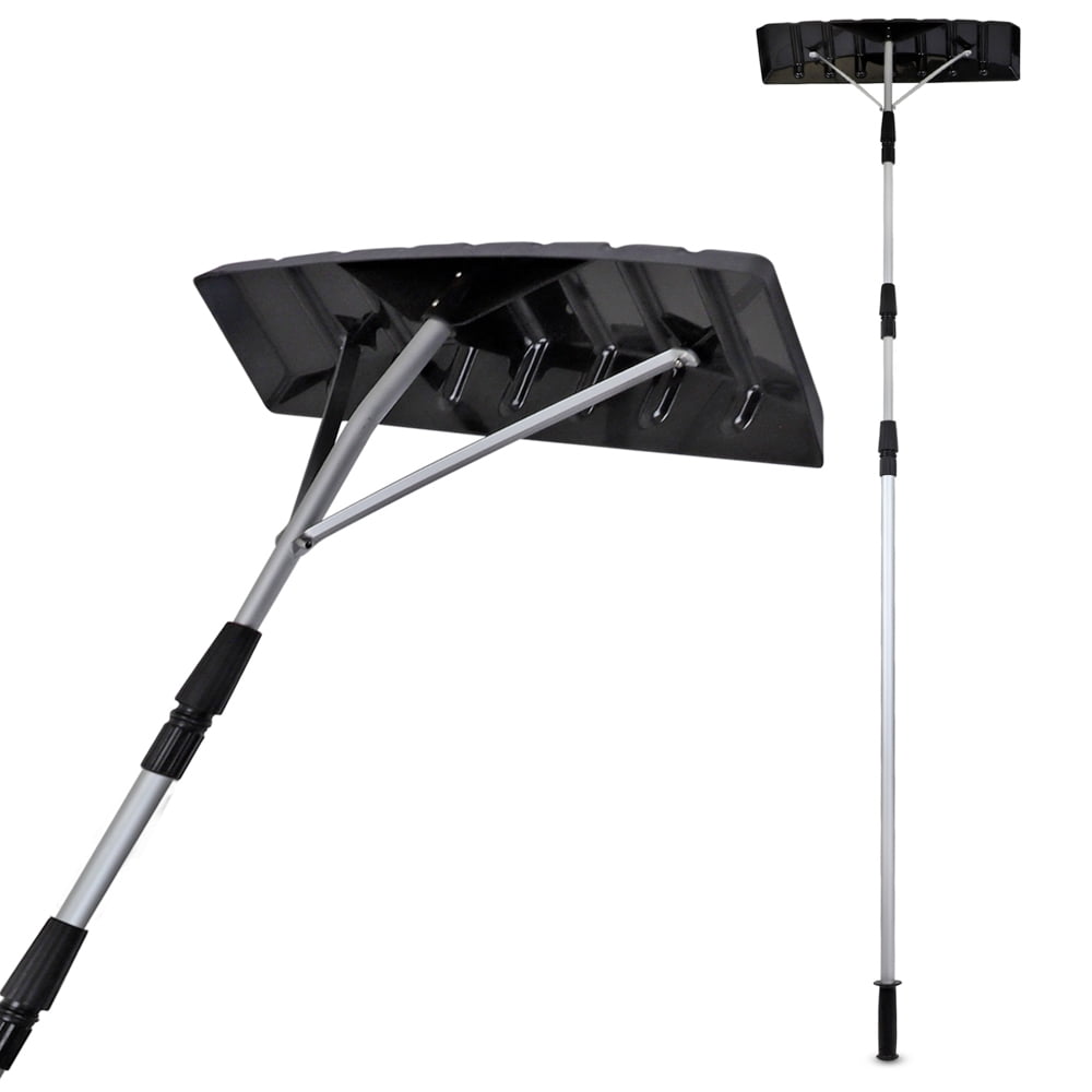Snow Rake Shovel, Snow & Leaf Removal Tool & Pusher Scraper with 24 ...