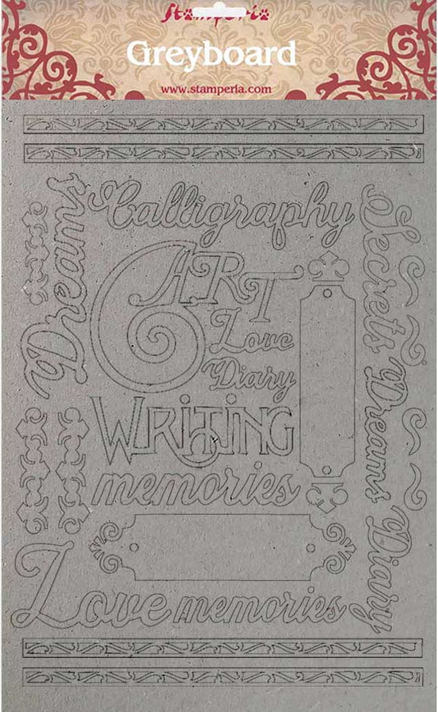 Stamperia Greyboard Cut-Outs A4 1mm Thick-Calligraphy - Walmart.com