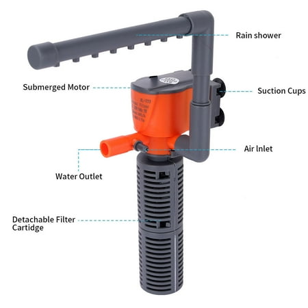 Small fish tank filter Mini aquarium three-in-one built-in submersible ...