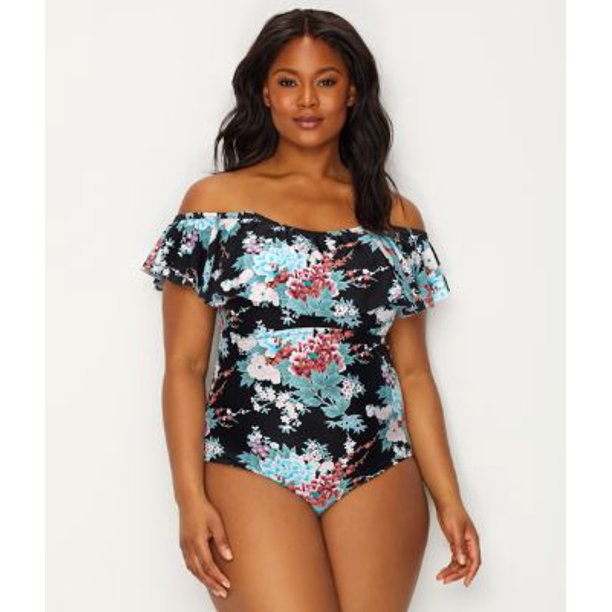 Raisins Curve Plus Size Kyoto Tortuga Flounce One-Piece - Walmart.com Raisins Curve Plus Size Kyoto Tortuga Flounce One-Piece - Walmart.com
