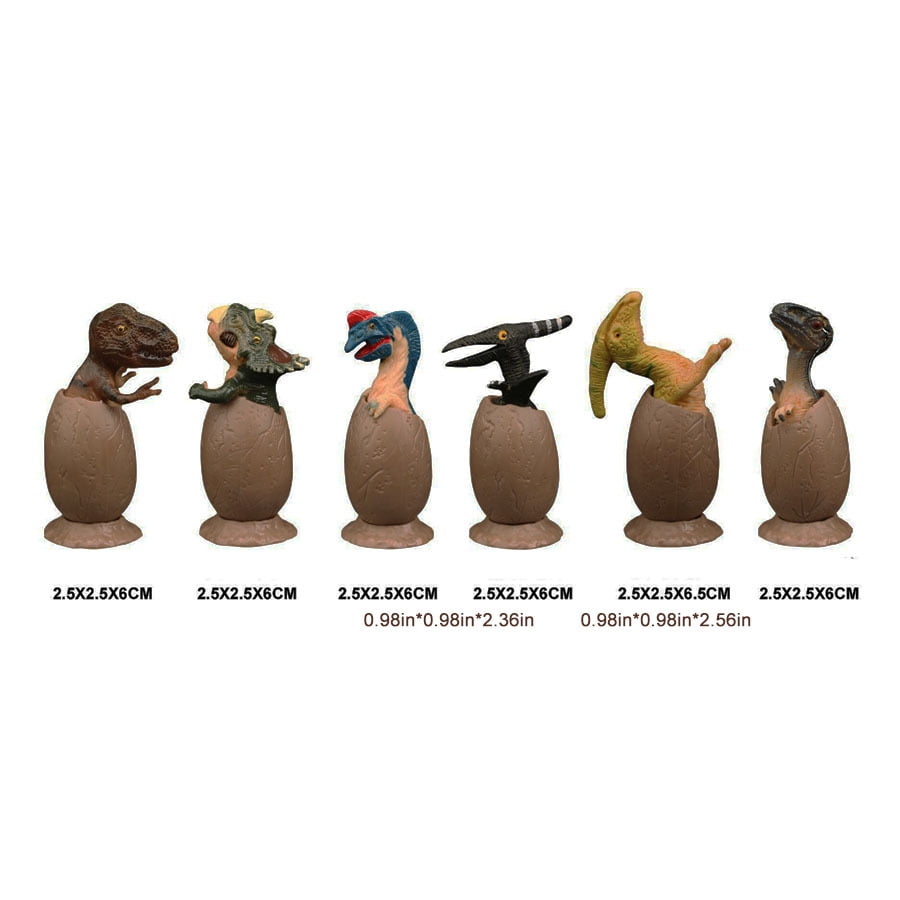 6pcs/set Semi Hatching Tyrannosaurus Rex Triceratops Raptor Dinosaur ...