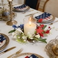 4th of July Star Candle Ring Wreath, Faux Floral, Patriotic Small Mini ...