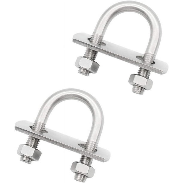 Juego de 2 pernos en U cuadrados, marco ranurado de acero inoxidable ...