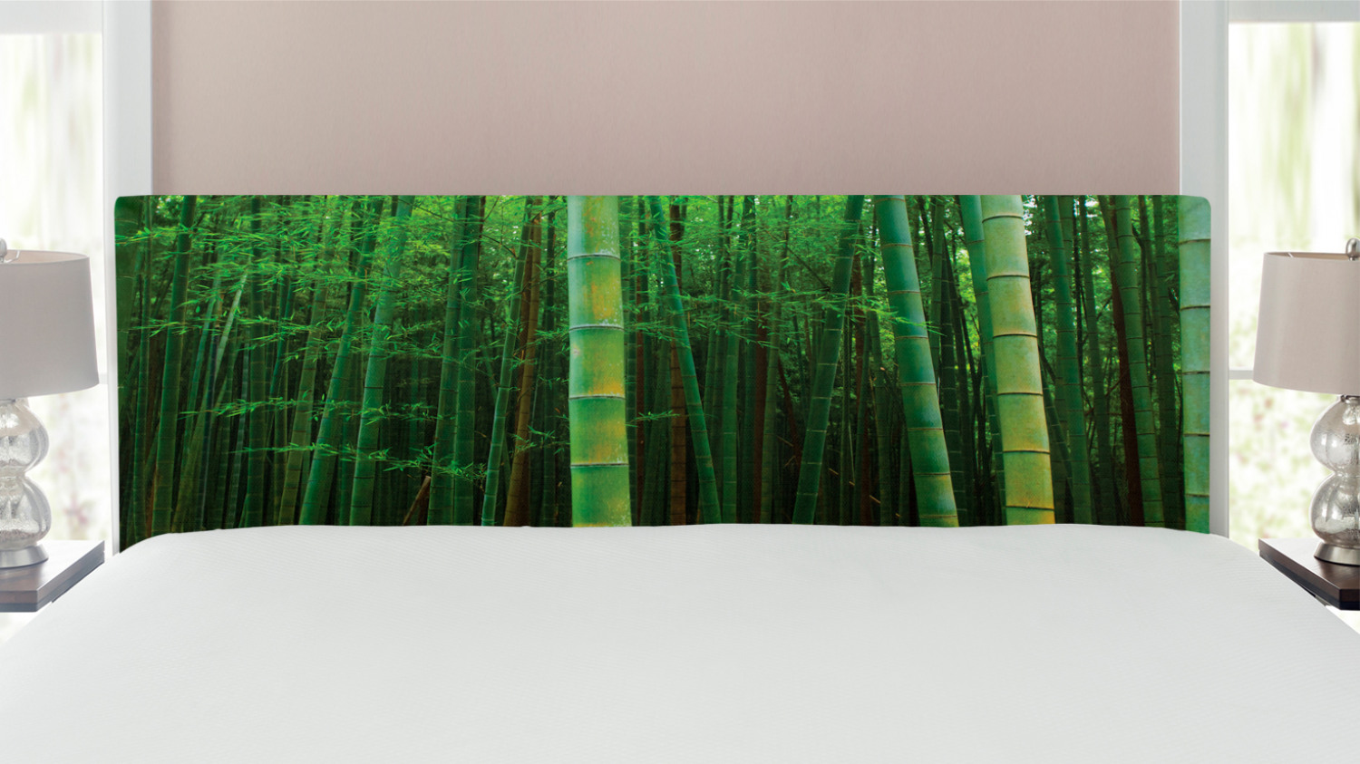 Bamboo Print Headboard, Picture of a Forest Exotic Fresh Jungle Vision ...