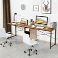 Giantex Height Adjustable Two Person Desk, Study Utility, Sturdy Double ...