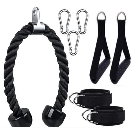 tredstone Tricep Rope Cable Attachment with 2 Exercise Handles and 3 ...