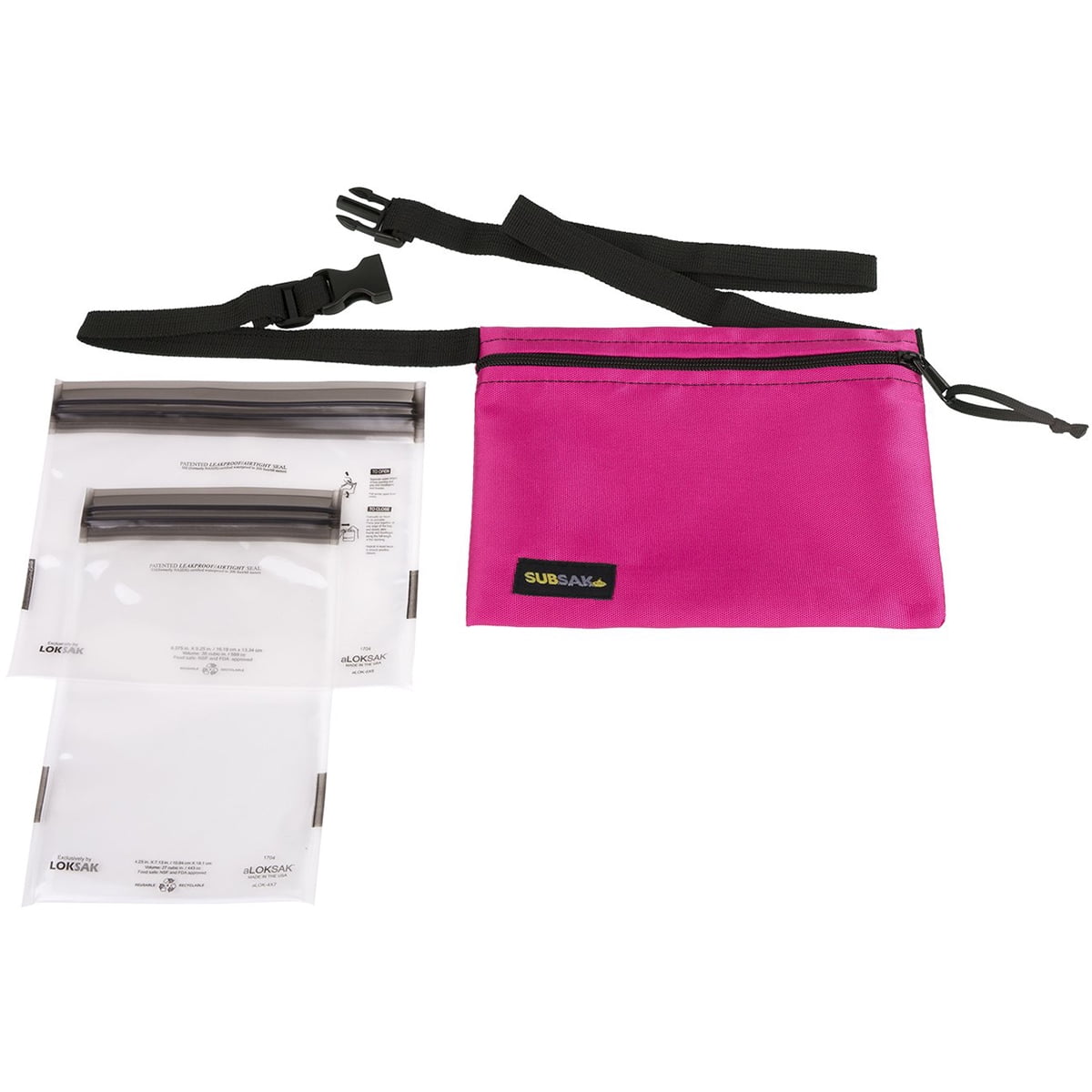 LOKSAK SUBSAK Durable Nylon Adjustable Waistpack - Pink - Walmart.com