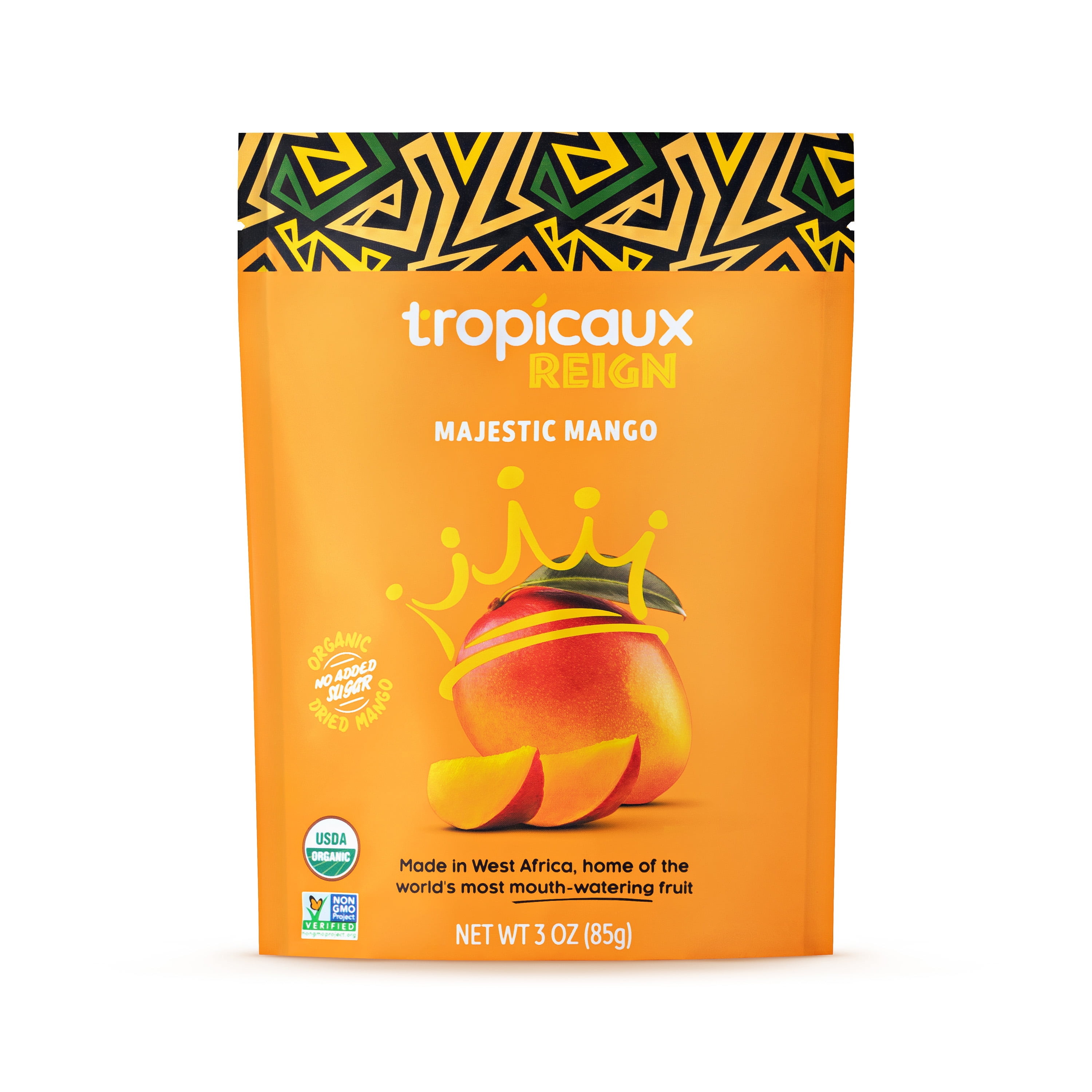Tropicaux Reign Organic Non-GMO Dried Mango No Sugar Added, 3oz, Pack ...