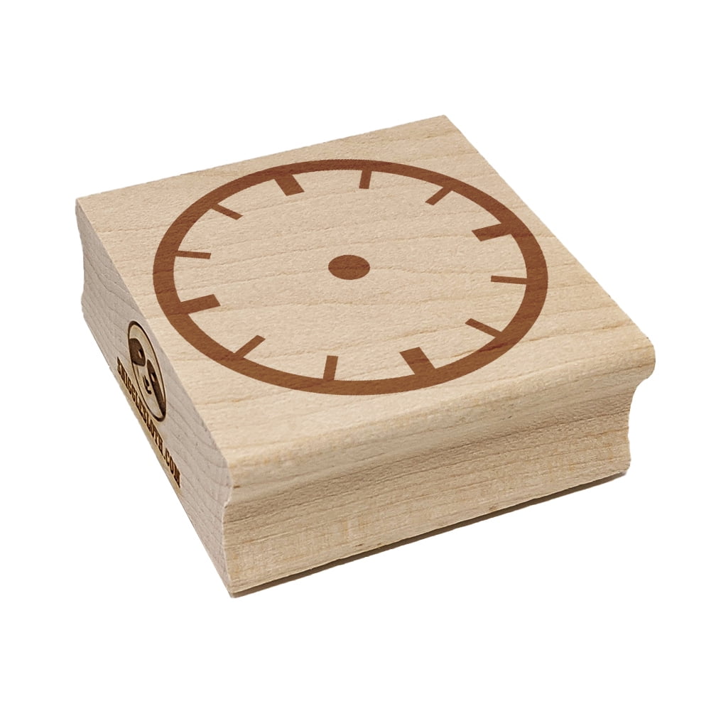Blank Clock Telling Time Math Teacher School Square Rubber Stamp ...