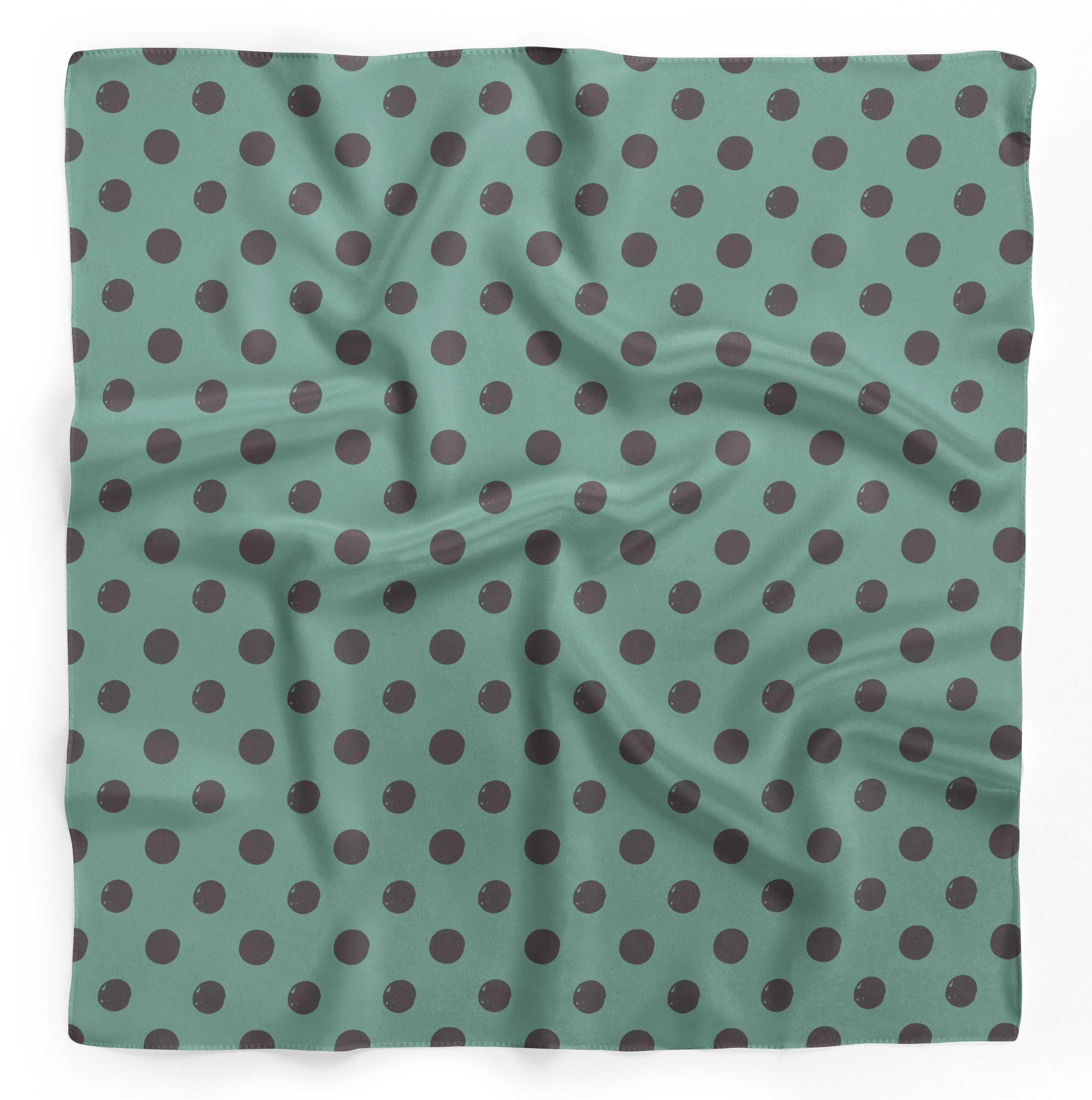 Bimba Green Circle Geometric Printed Pure Silk Scarf Neck Wrap Summer ...