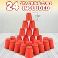 Gamie Stacking Cups Game Oif8 With 18 Fun Challenges And Water Timer 24 Stacking Cups Sturdy