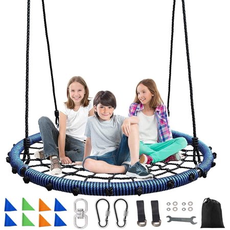 39.3 Inch Spider Web Tree Swing Set for Kids Outdoor Flying Saucer Tree ...