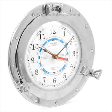 Nagina International Nautical Time Tide Clock On Premium Wooden Base ...