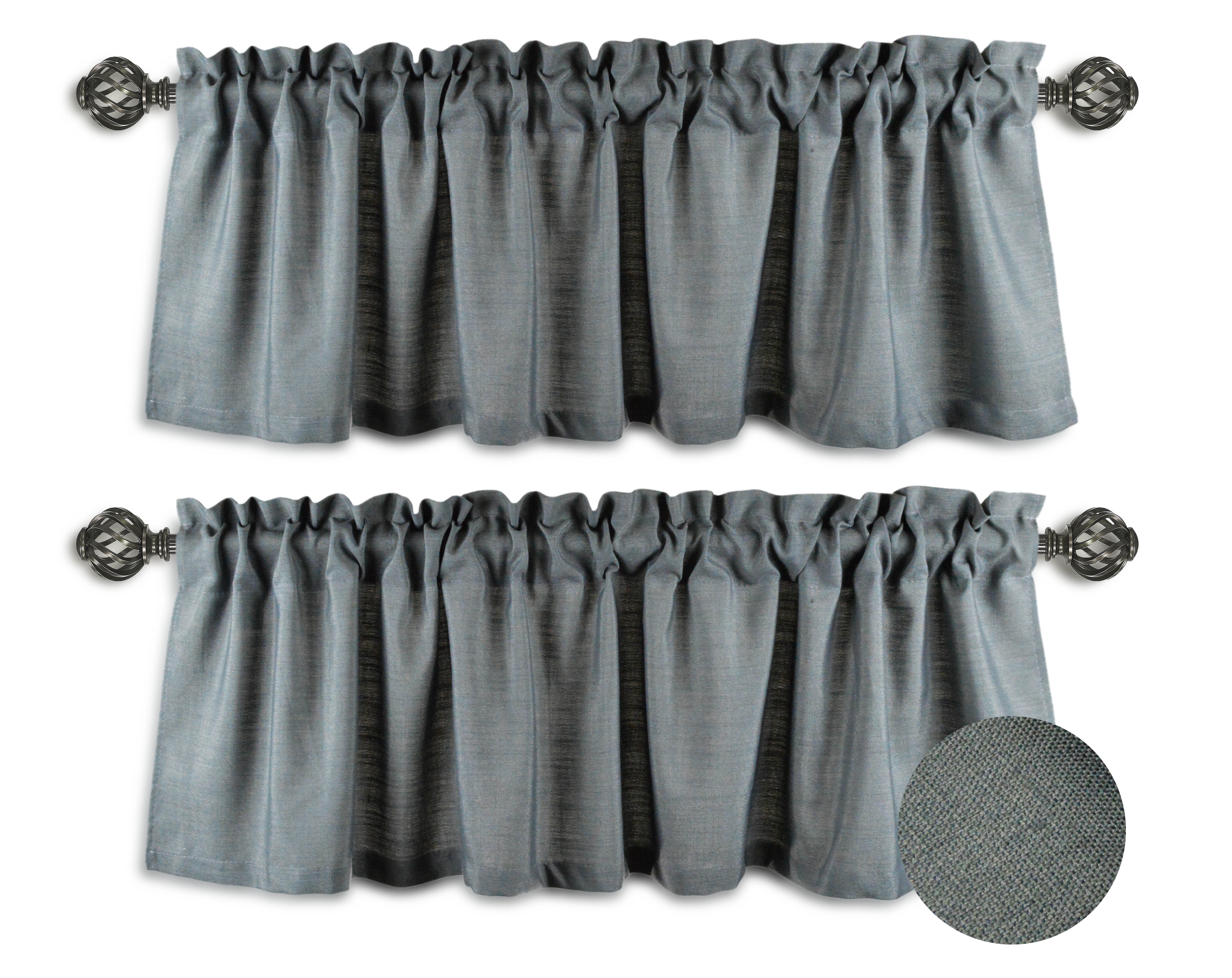 Aiking Home Window Valances - 2-Panels Polyester Solid Kitchen Valances ...