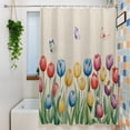 Colorful Tulips Shower Curtains for Bathroom, Watercolors Flowers ...