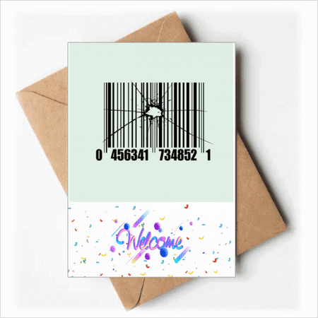 Bar Code Effect Fracture Art Deco Fashion Welcome Back Greeting Cards ...