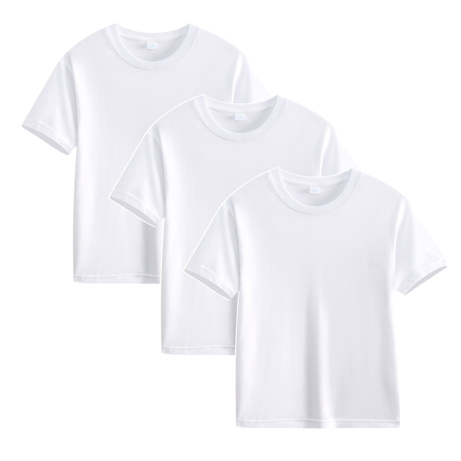 Click here for Plebaso 3 Pack Kids Cotton T-Shirt Short Sleeve Cr... prices