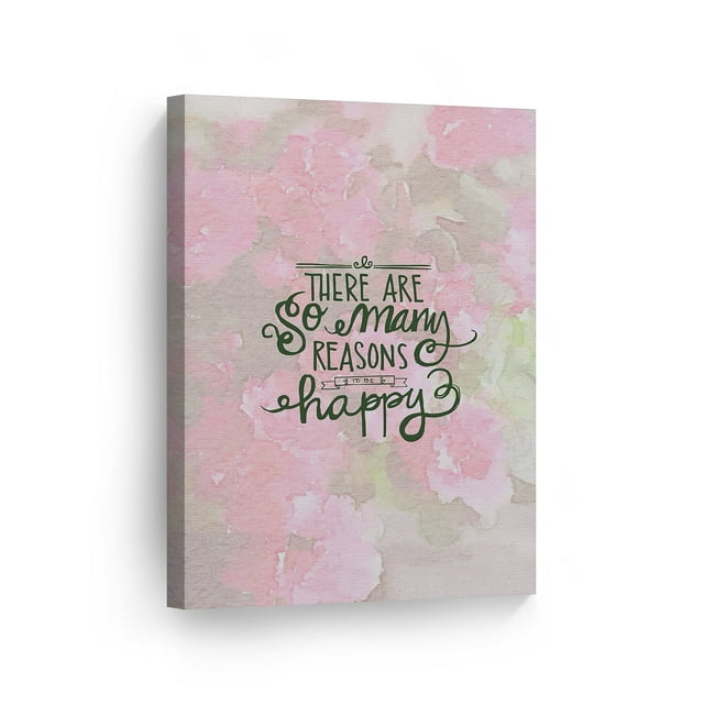 Smile Art Design There Are So Many Reasons To Be Happy Quote Canvas ...