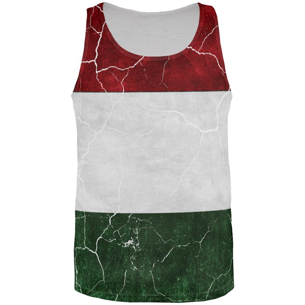 Distressed Hungarian Flag All Over Mens Tank Top Multi SM - Walmart.com