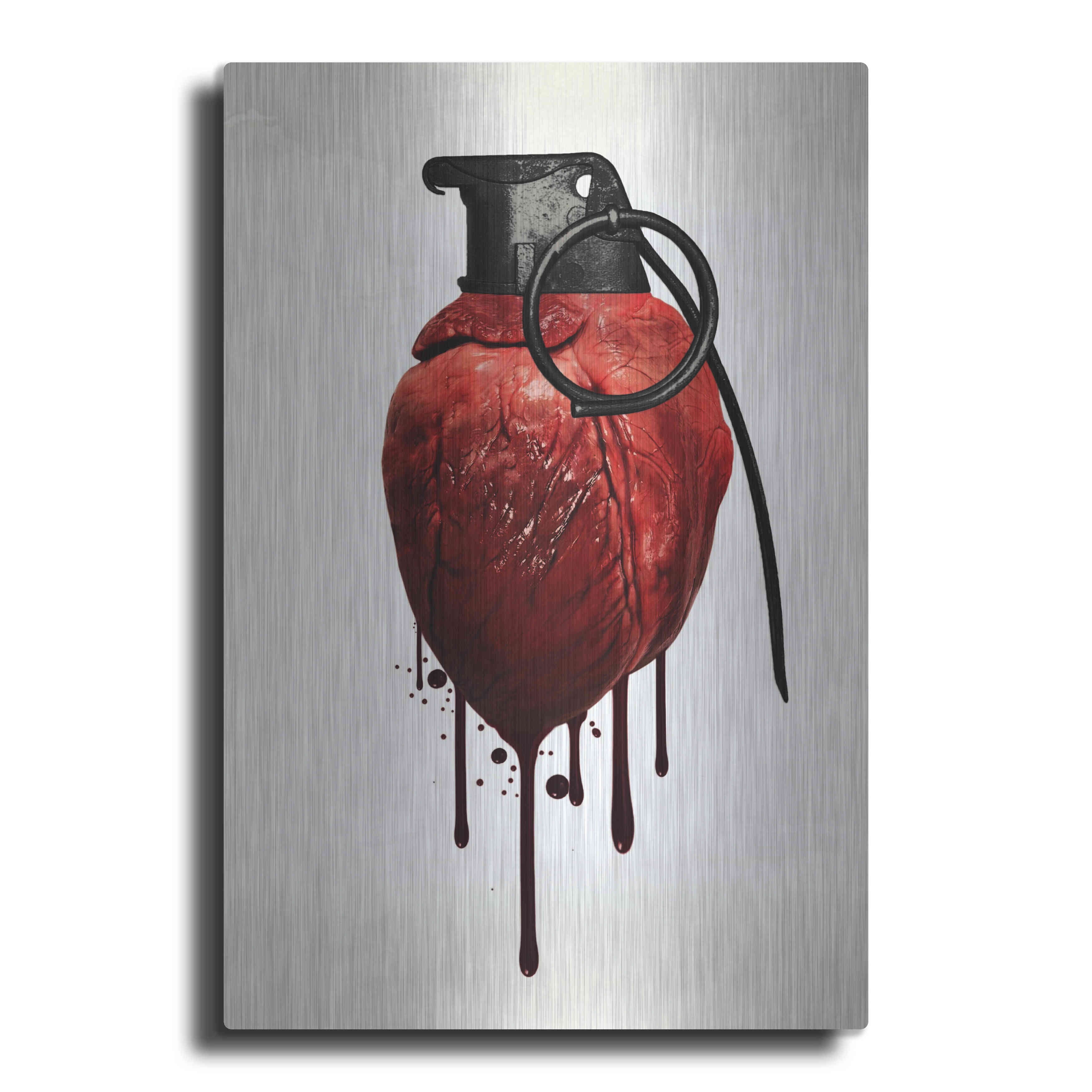 Luxe Metal Art 'Heart Grenade' by Nicklas Gustafsson, Metal Wall Art ...