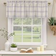 2 Pack Purple Plaid Valance for Window Geometric Modern Beige Linen ...