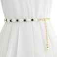 Belts for Women Rhinestone Inlay Pearl Waist Chain Hook Adjustment Thin ...