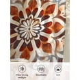 Abstract Flower Sheer Curtains 108 Inch Long 1 Panel Retro Red Brown ...