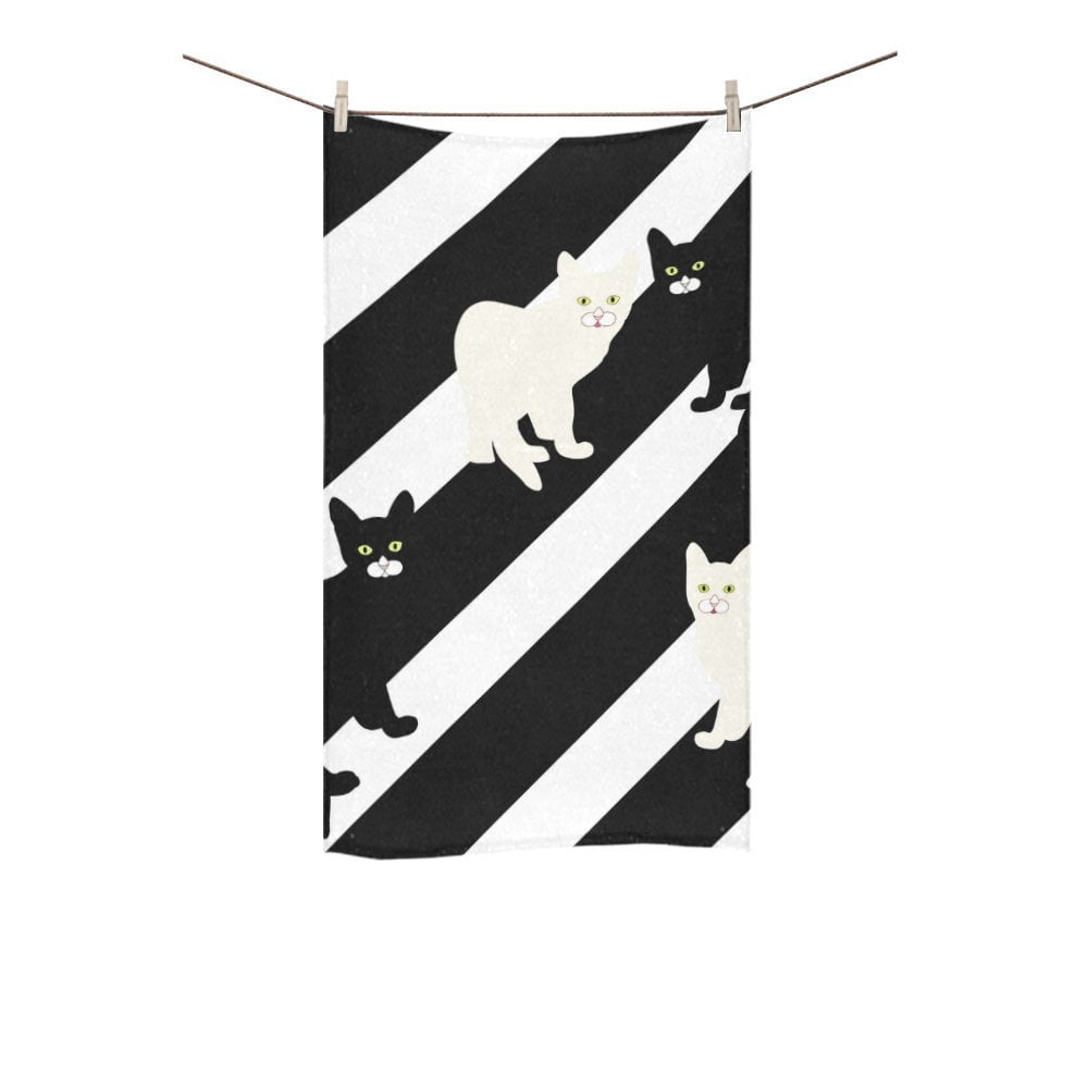 Click here for Yusdecor Little Black And White Kittens Bath Towel... prices