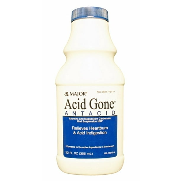 Major Acid Gone Antacid Liquid Generic for Gaviscon Spearmint, 12oz, 5 ...