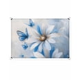 Blue Butterfly Flower Sun Shade Sail 6.5'X10' Country Farmhouse White ...