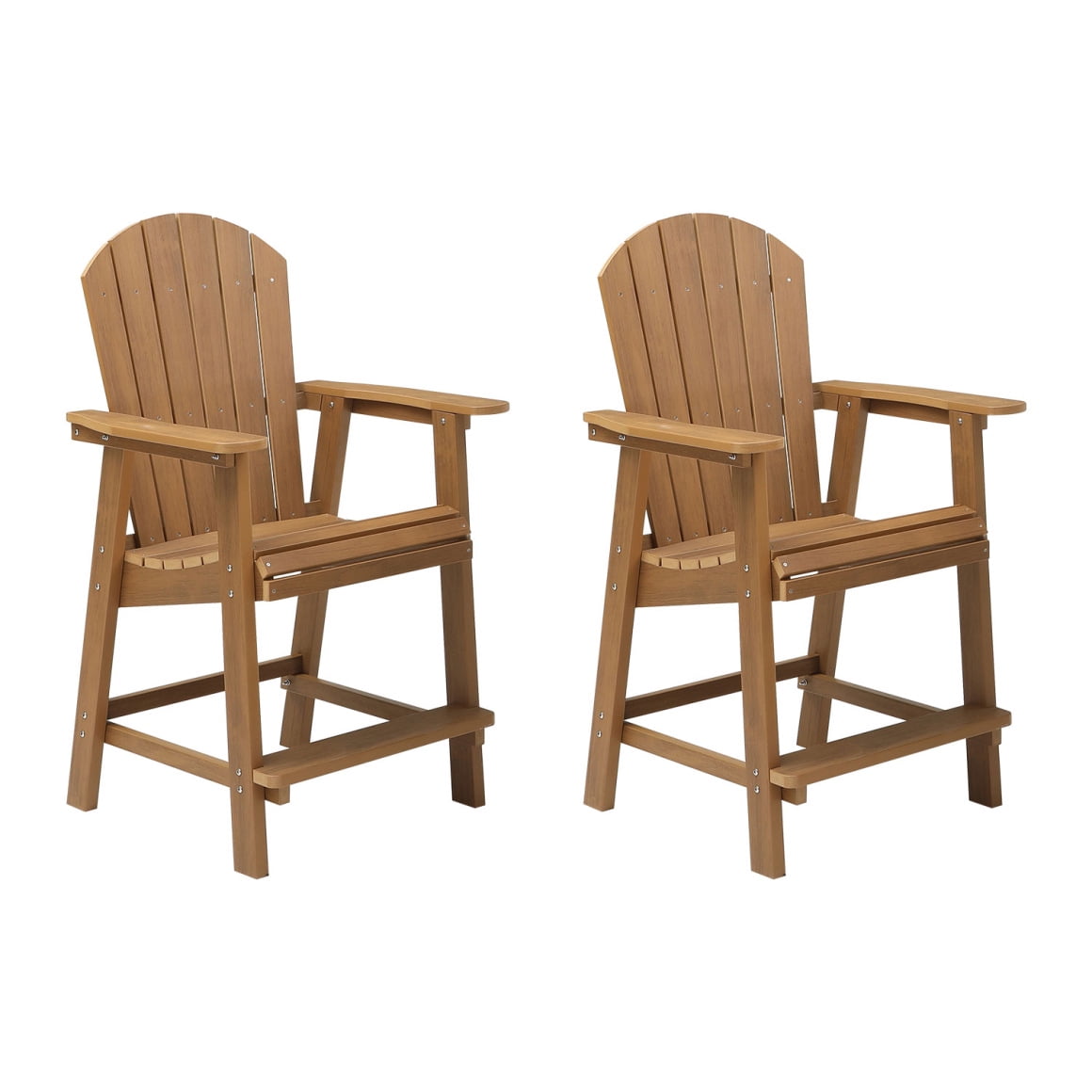 Adirondack Chair Set of 2, Outdoor Bar Stools with Armrest, Patio ...