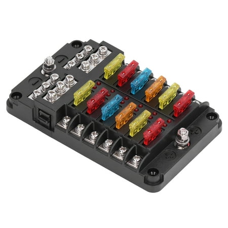 Fuses Box, PBT Body Quick Fusing 12 Way Fuse Block For Vehicle ...