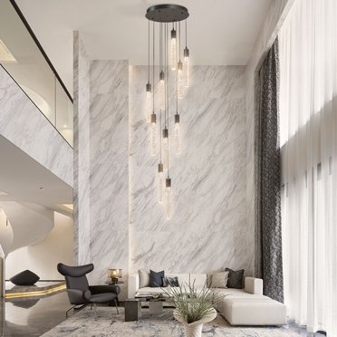 ZHLWIN 9 Light Crystal Chandelier, Dimmable LED Gold Spiral, High ...