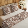 Bed Runner for King Size Bed, Burnt Orange Boho 3 Pcs Bedding Runner ...