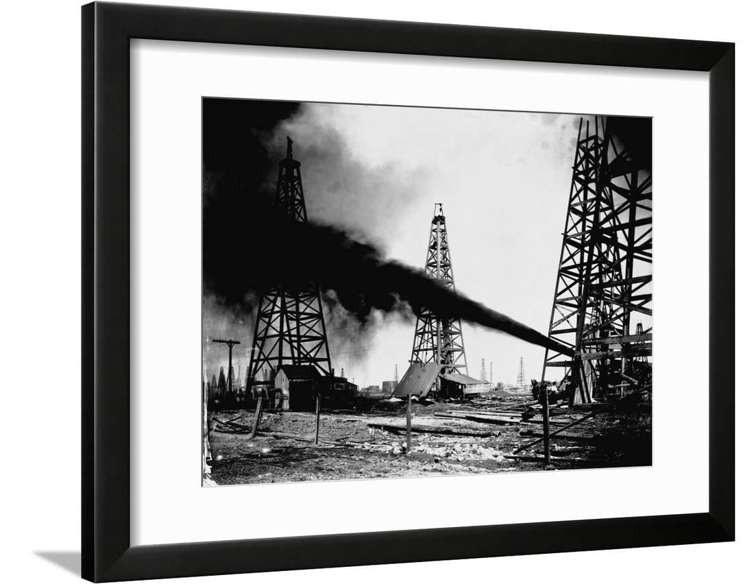 Oil Gushing from Spindletop Hill in Beaumont, Texas Framed Print Wall ...