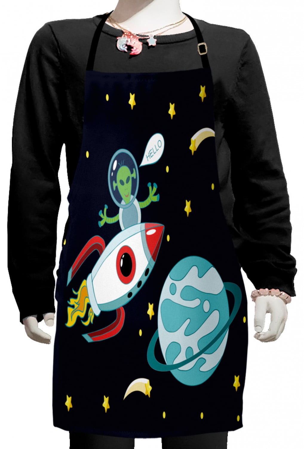 Alien Kids Apron, Extraterrestrial Being with Hello Speech Balloon ...