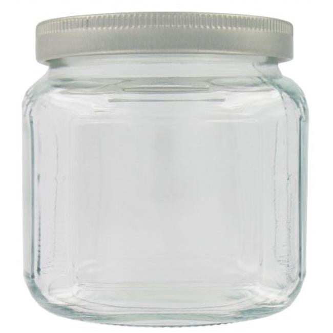 16 Oz Cracker Jar With Brushed Aluminum Lid - Pack of 6 - Walmart.com