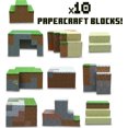 Minecraft Overworld Playset with 1 Action Figure & 10 Papercraft Blocks ...