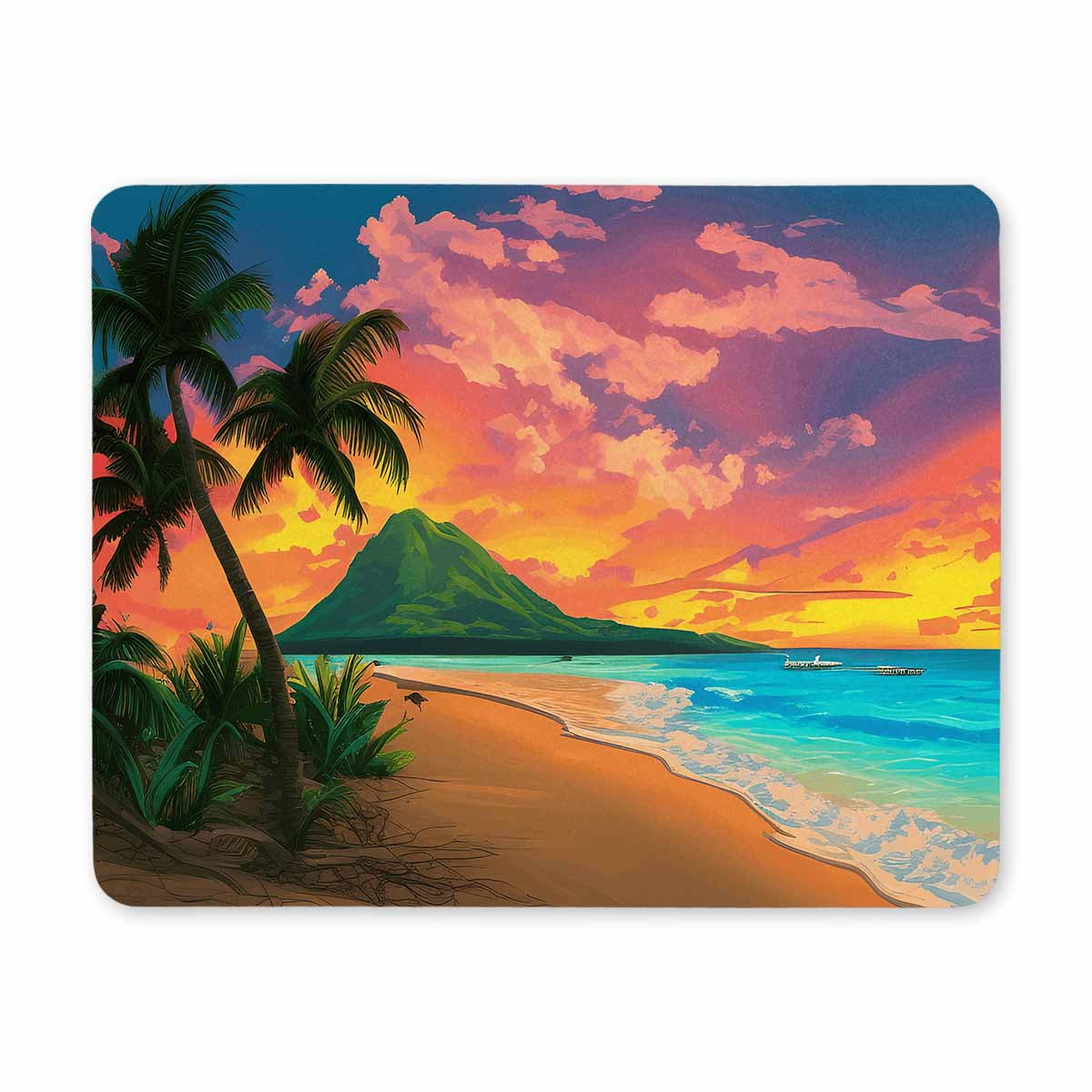 Mouse Pad for Laptop，Square Mouse Pad Desk Mousepad， Gaming Beach Theme ...