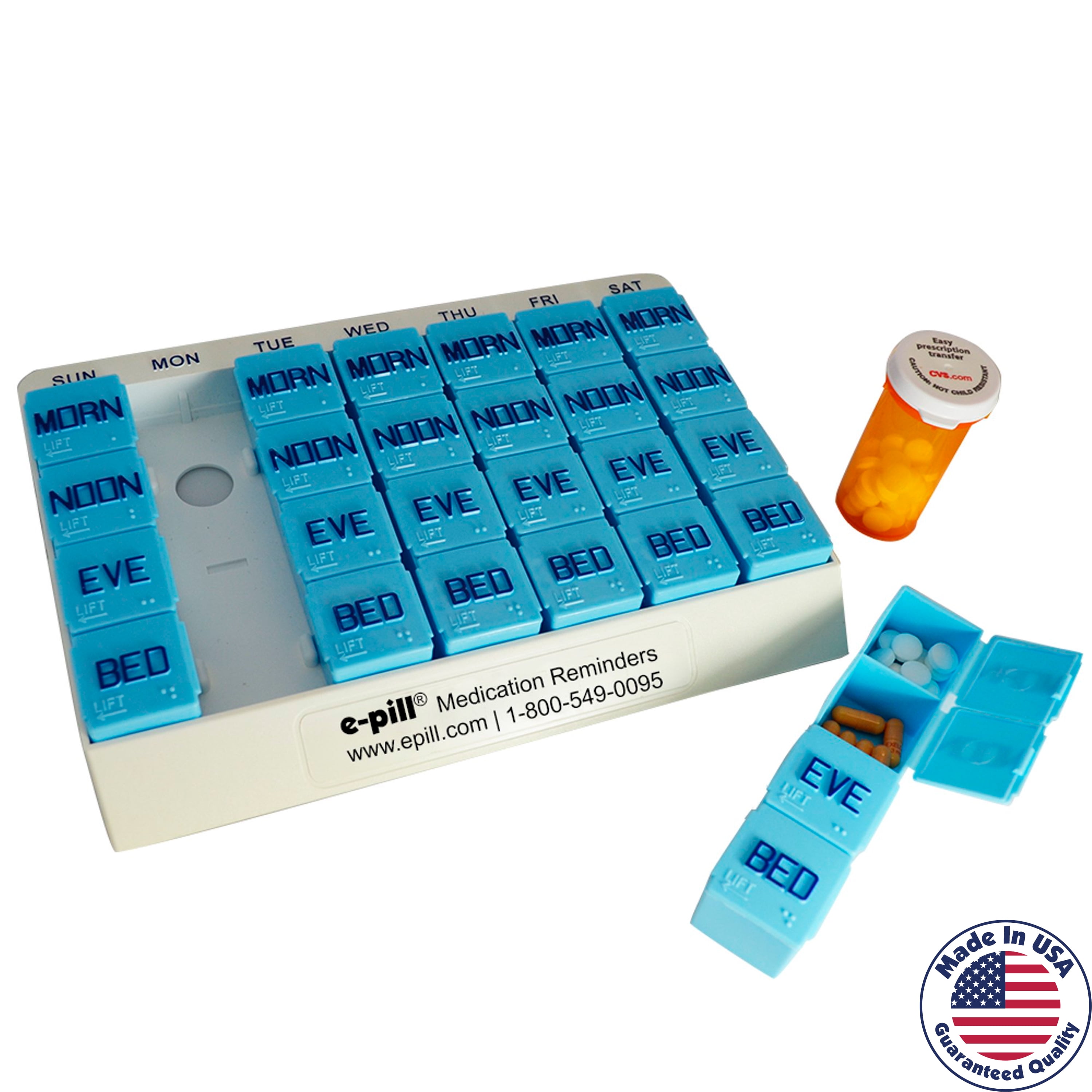 e-pill 4 Times a Day x 7 Day Large Weekly Pill Organizer - Walmart.com